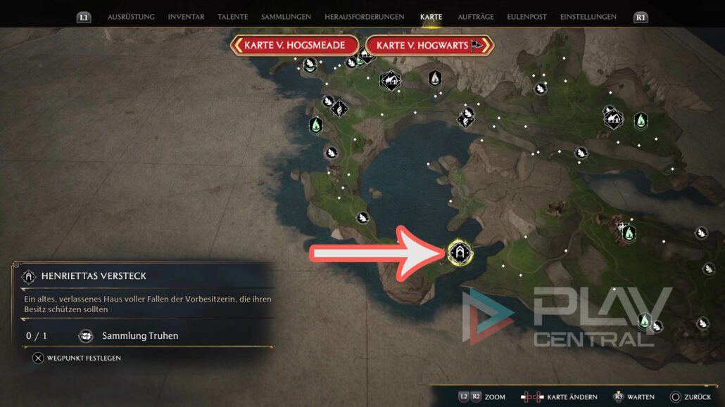 Der Hippogreif markiert die Stelle: Henriettas Schatzkarte lösen ...