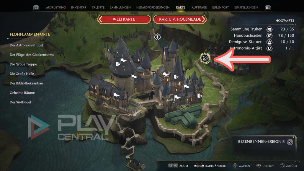 Besen verbessern in Hogwarts Legacy: Alle Besenrennen-Ereignisse mit Fundorte