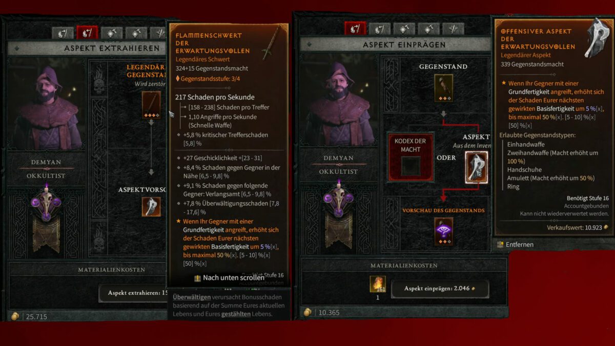 Okkultist in Diablo 4: Alle Infos zu Legendären Aspekten und Verzauberungen