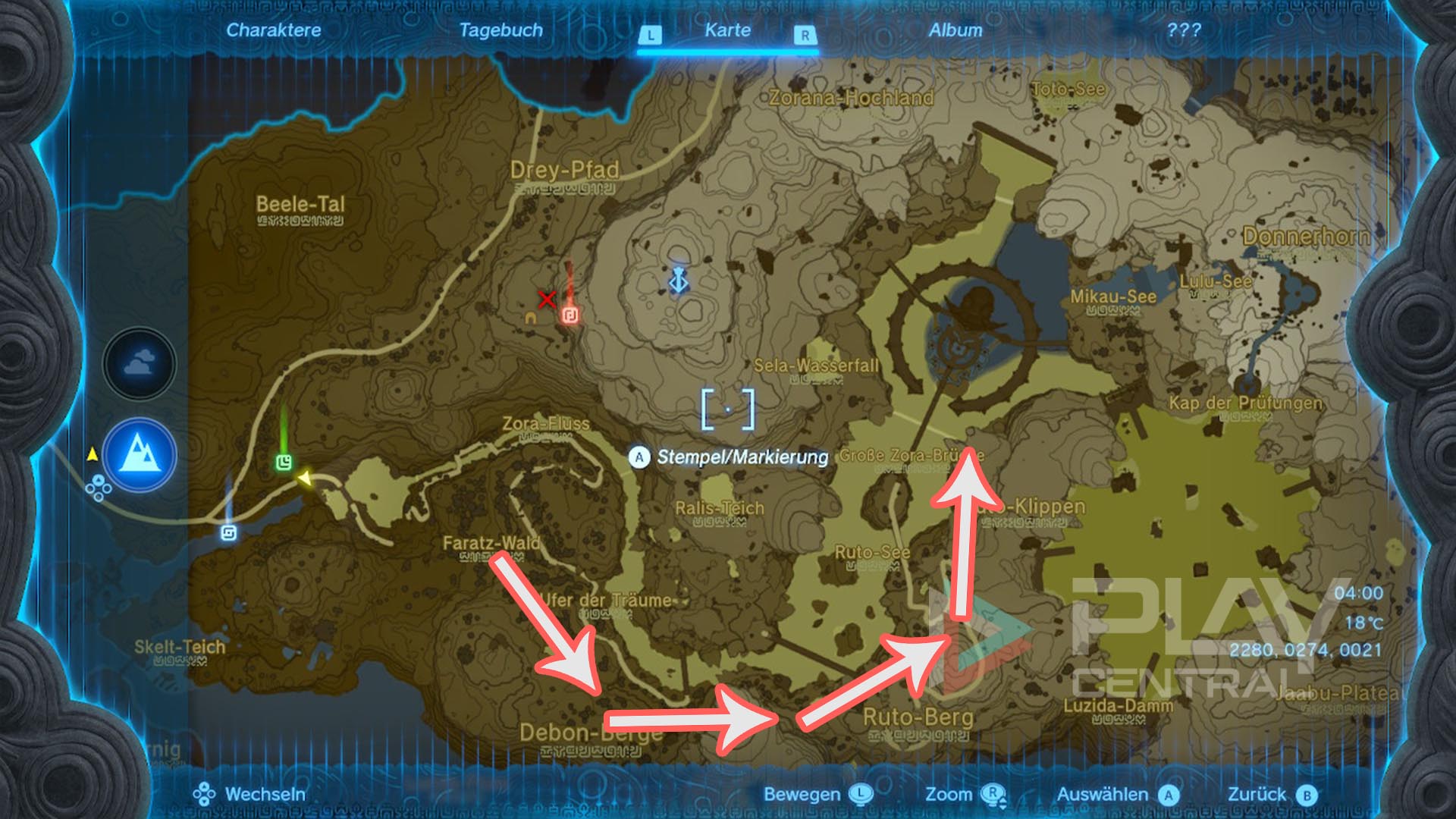 Dorf der Zora & Zorana-Hochland-Turm erreichen in Zelda Tears of the ...