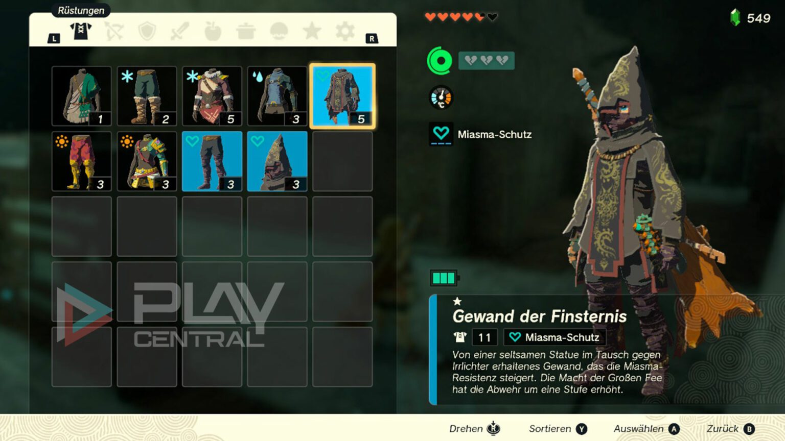 Finsternis-Rüstung mit Miasma-Schutz erhalten - Zelda: Tears of the Kingdom