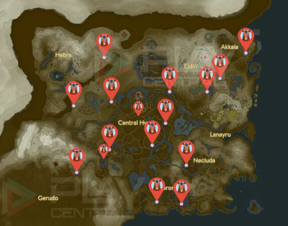 Alle Ställe in Zelda: Totk im Überblick - Karte & Fundorte