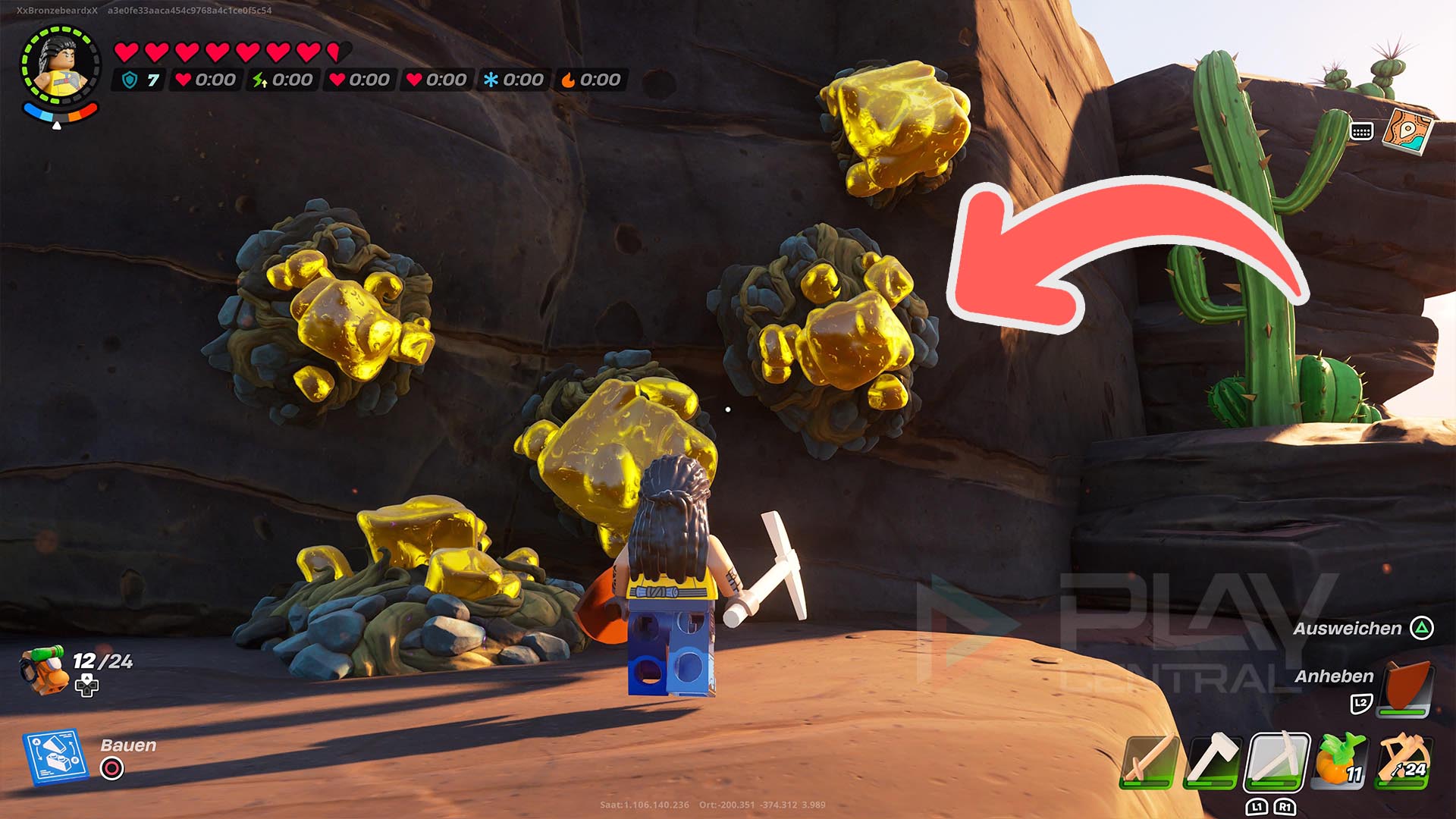 Bernstein finden und richtig abbauen in LEGO Fortnite - Lösung