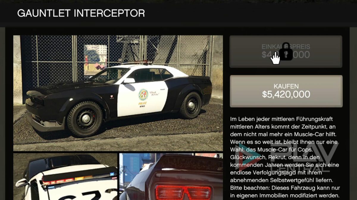 GTA Online: Einsatzfahrzeug Gauntlet Interceptor freischalten ...